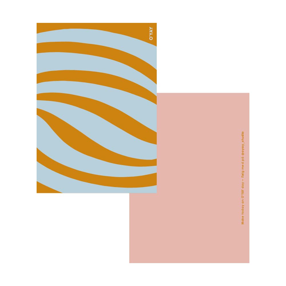 O'yay Card A5 - Graphic Baby Blue fra - HappyHunting.dk