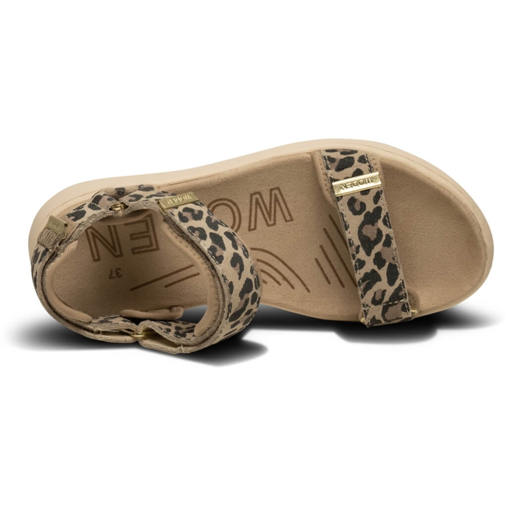 Woden Line Suede Sandal - Leopard fra - HappyHunting.dk