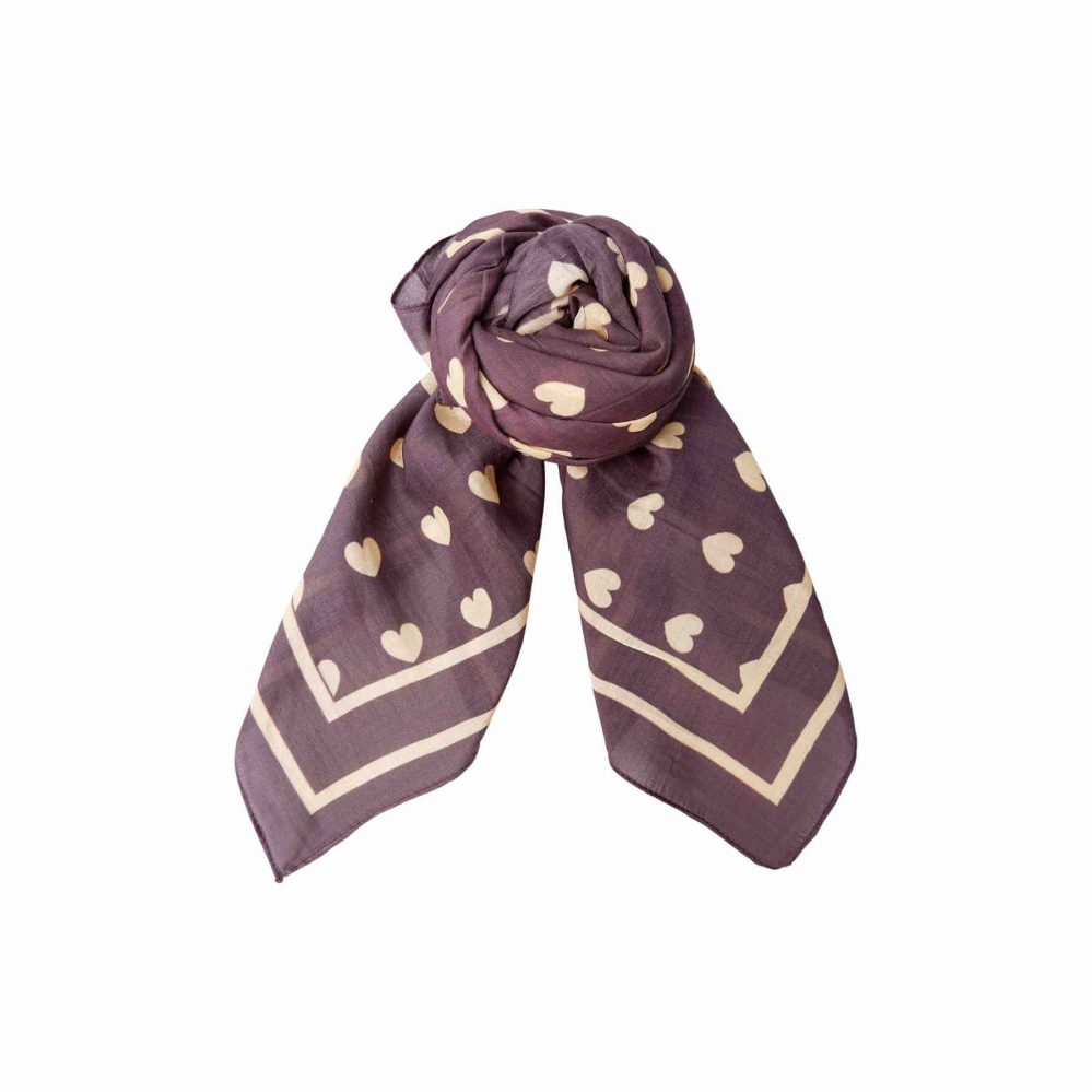 Black Colour Claudia Love Mini Scarf - Mocca - Happyhunting
