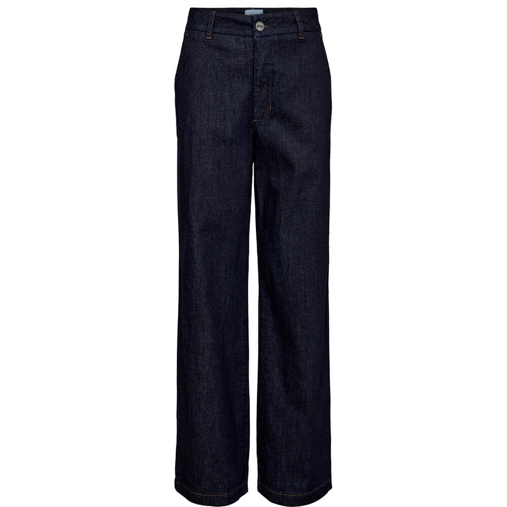 Nümph Nuamber HR Wide Jeans - Dark Blue Denim fra - HappyHunting.dk